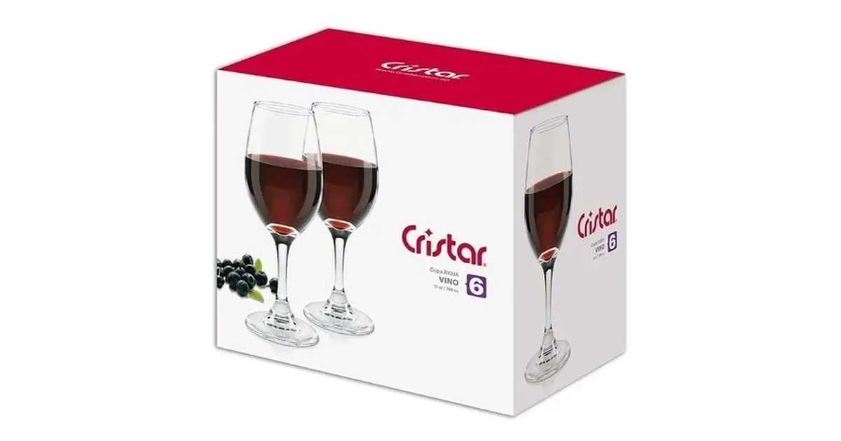 Set De 6 Copas Vino Cristar Rioja 386cc