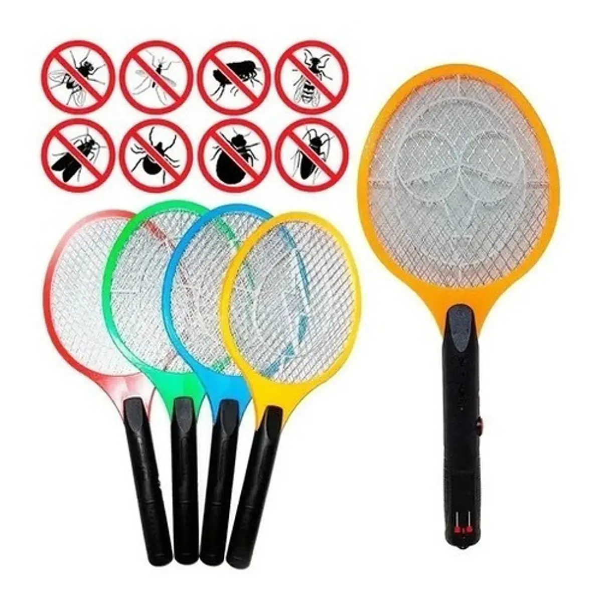 Raqueta Electrica Recargable Mata Moscas 220v Colores