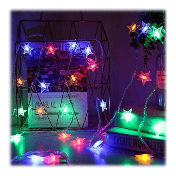 Guirnalda De Luces Led Forma Estrella 4 Metros