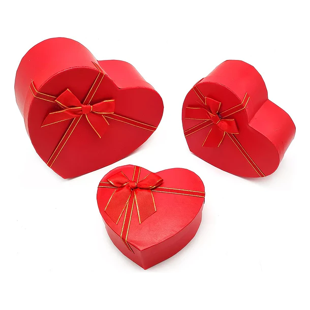 Cajas Corazón Para Regalo 3 Medidas San Valentin Triple