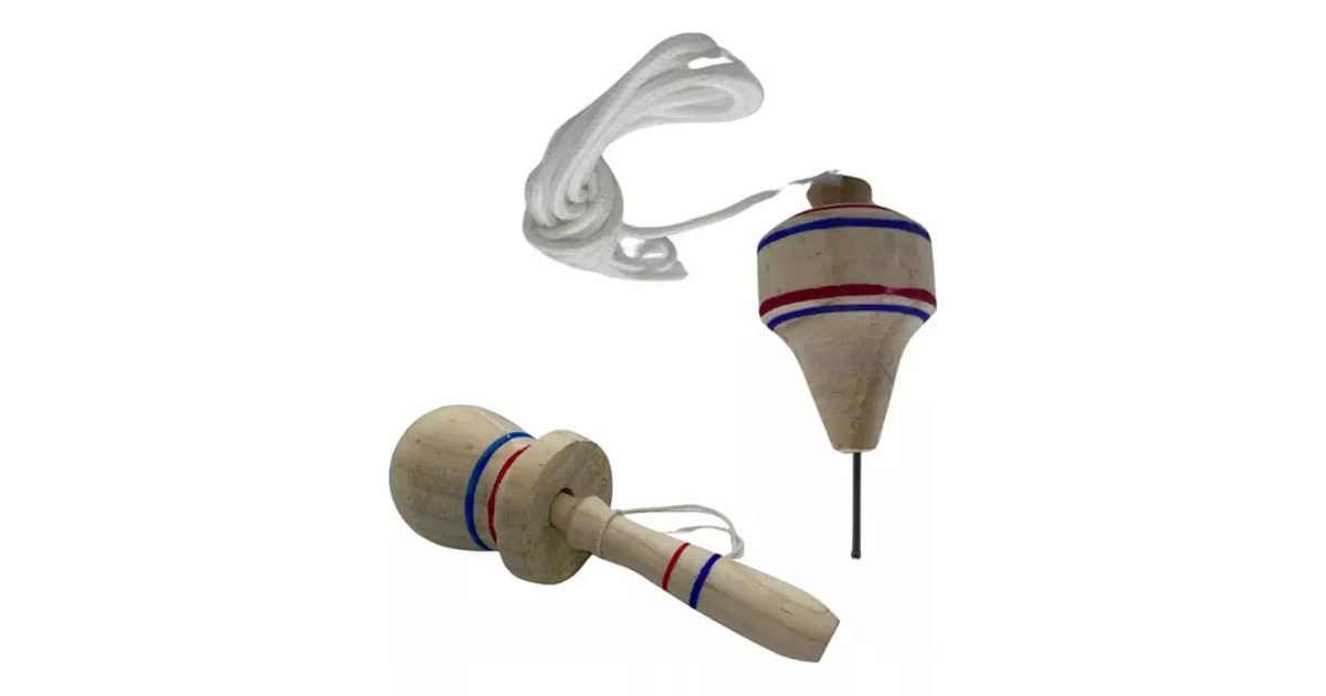 Pack Trompo Más Emboque De Madera Juego Tradicional Chile