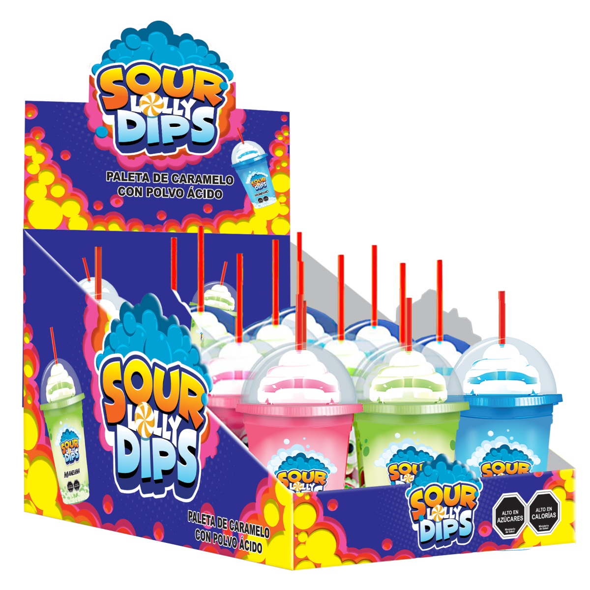 Sour Lolly Dips dulce en polvo