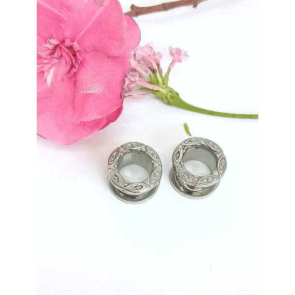 Aros Expansores Oreja Figura Tribal 10 mm y 12mm Acero Tu...
