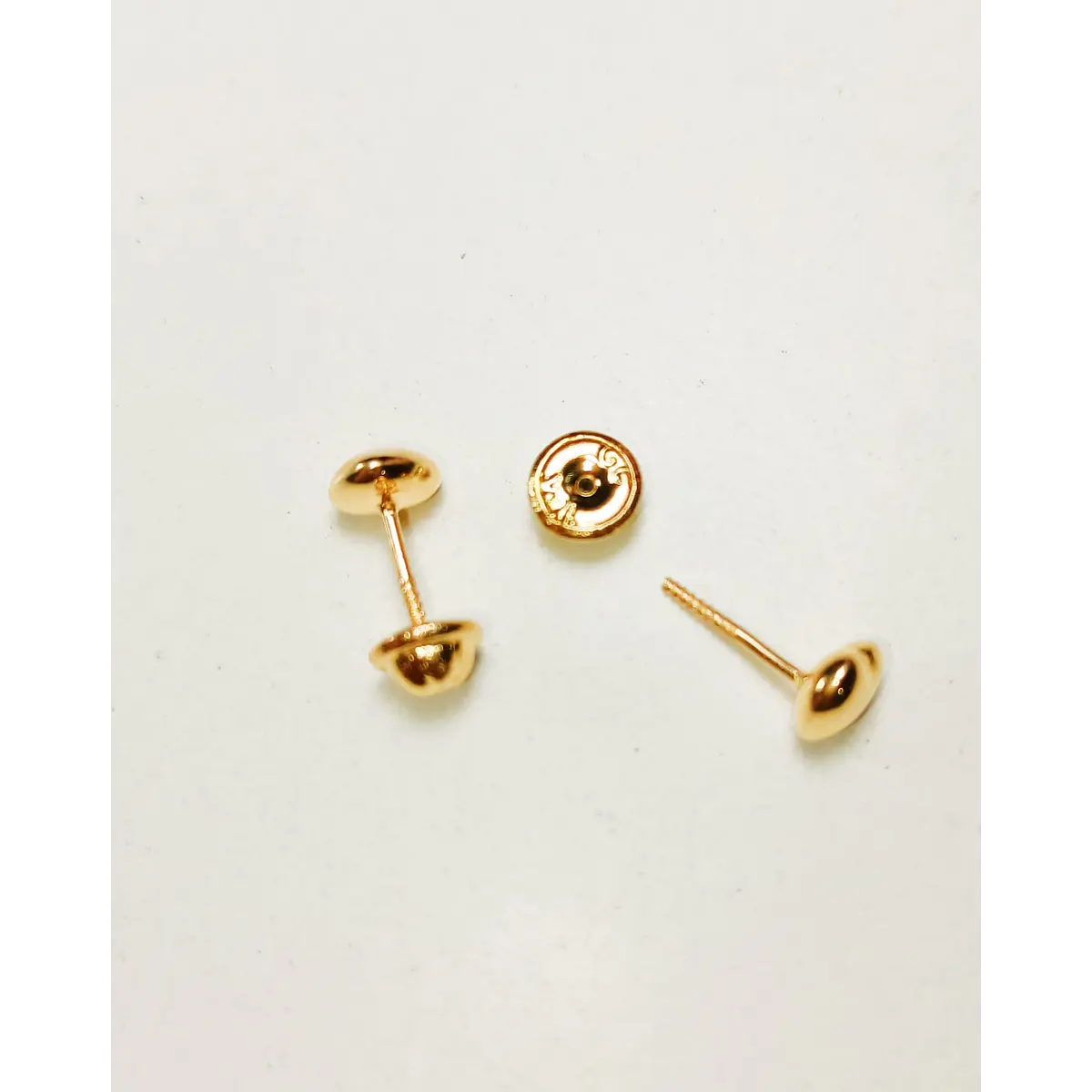 Aros piercing helix punto corazon tuerca oro 18k tapa seguri