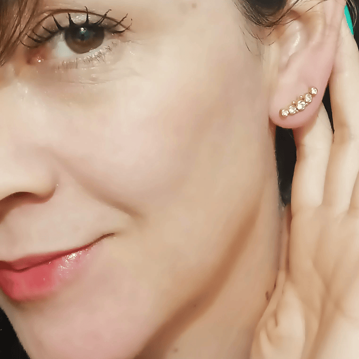 Piercing Oreja Tragus Conch Zircon Chapado En Oro 18k Unidad