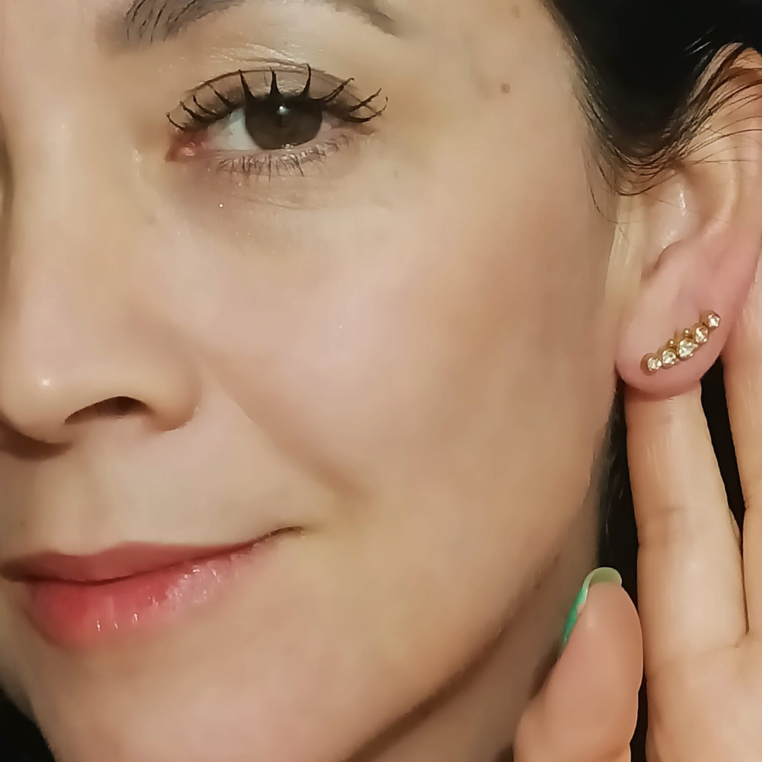 Piercing Oreja Tragus Conch Zircon Chapado En Oro 18k Unidad