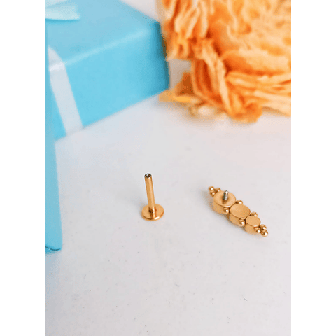 Piercing Oreja Tragus Conch Lobulo Chapado En Oro 18k Unidad