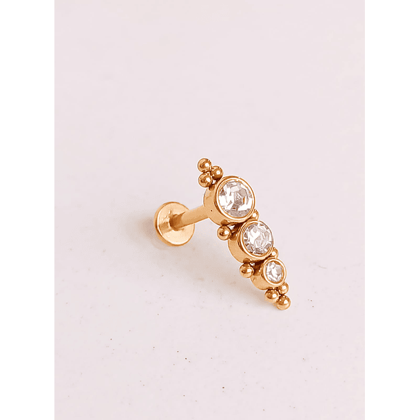 Piercing Oreja Tragus Conch Lobulo Chapado En Oro 18k Unidad
