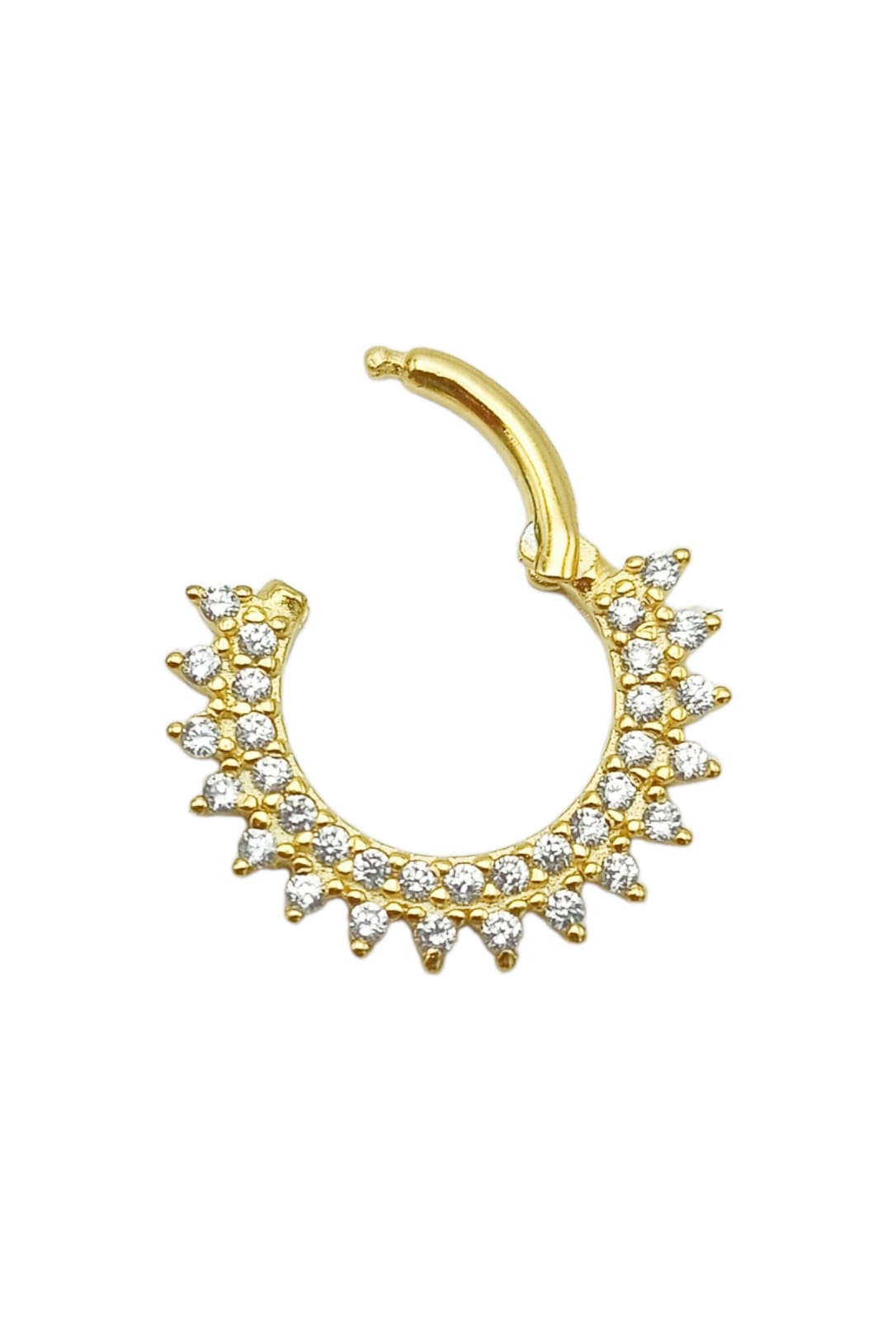 Piercing Septum Rising sun Plata fina ley S925 Chapada Oro