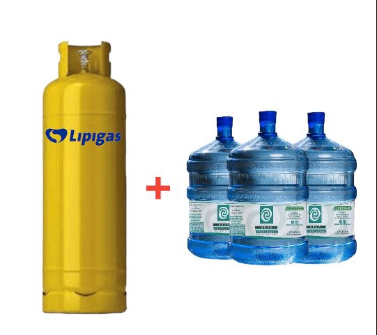 UNA RECARGA DE GAS DE 45 KG. MÁS 3 RECARGAS DE AGUA PURIF...