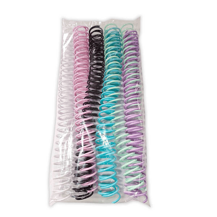 Set de Espirales Plásticos 38mm - Mix 6 Colores Pastel, Comp