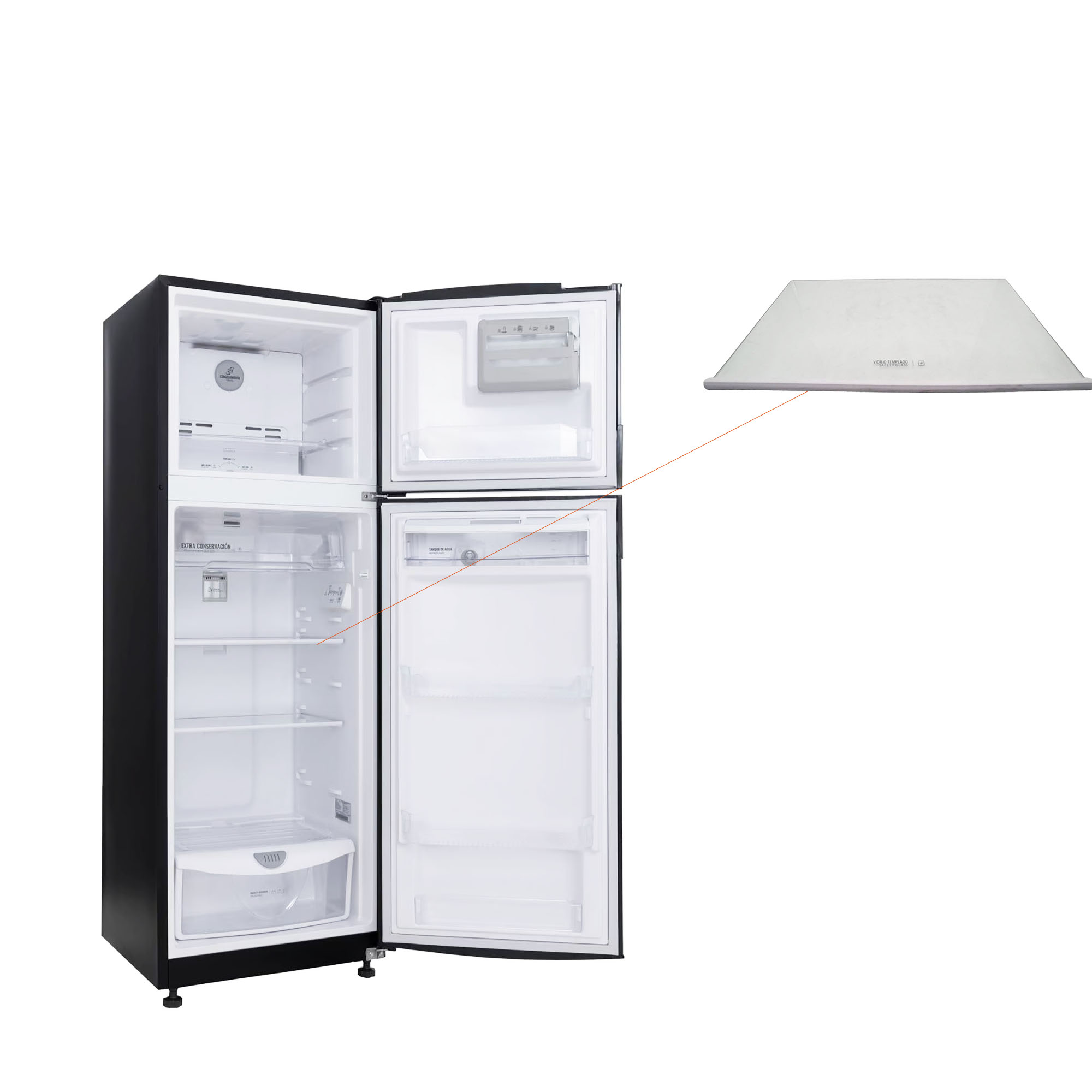 Repuesto Nevera Haceb Entrepaño En Vidrio Con Perfil Refrige