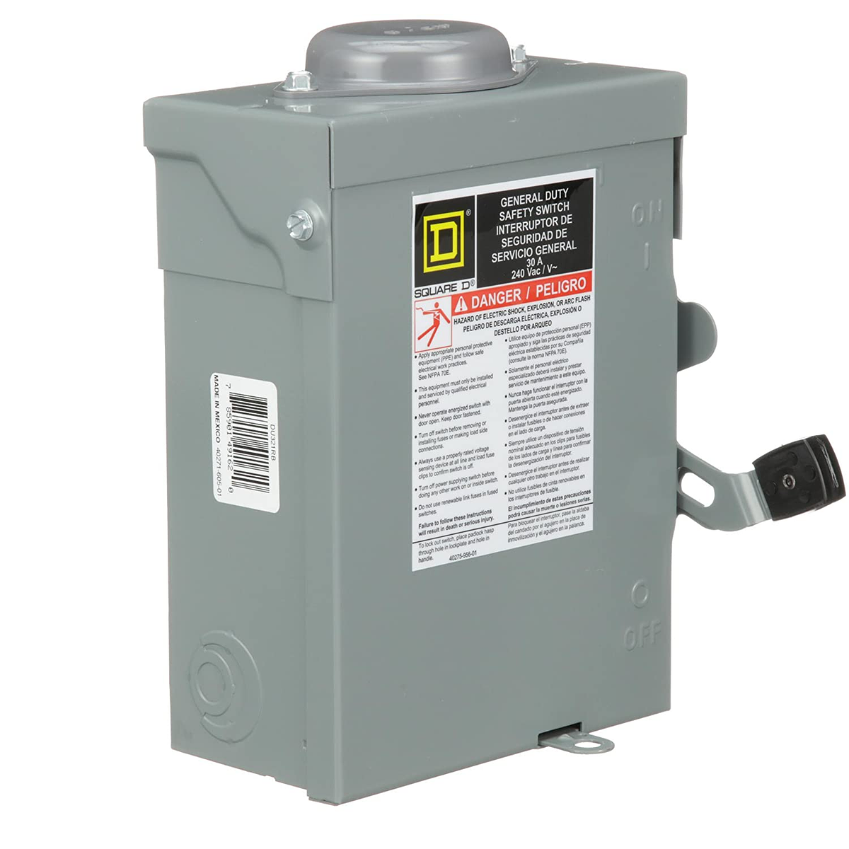 Interruptor de seguridad DU321RB a prueba de lluvia Square D