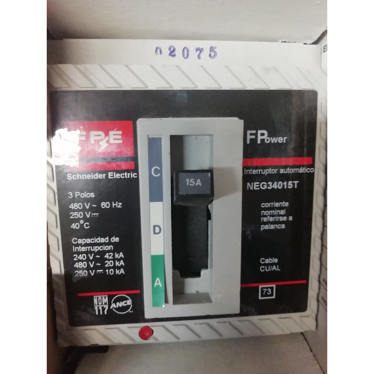 NEG34015T INTERRUPTOR TERMOMAGNETICO FEDERAL PACIFIC.