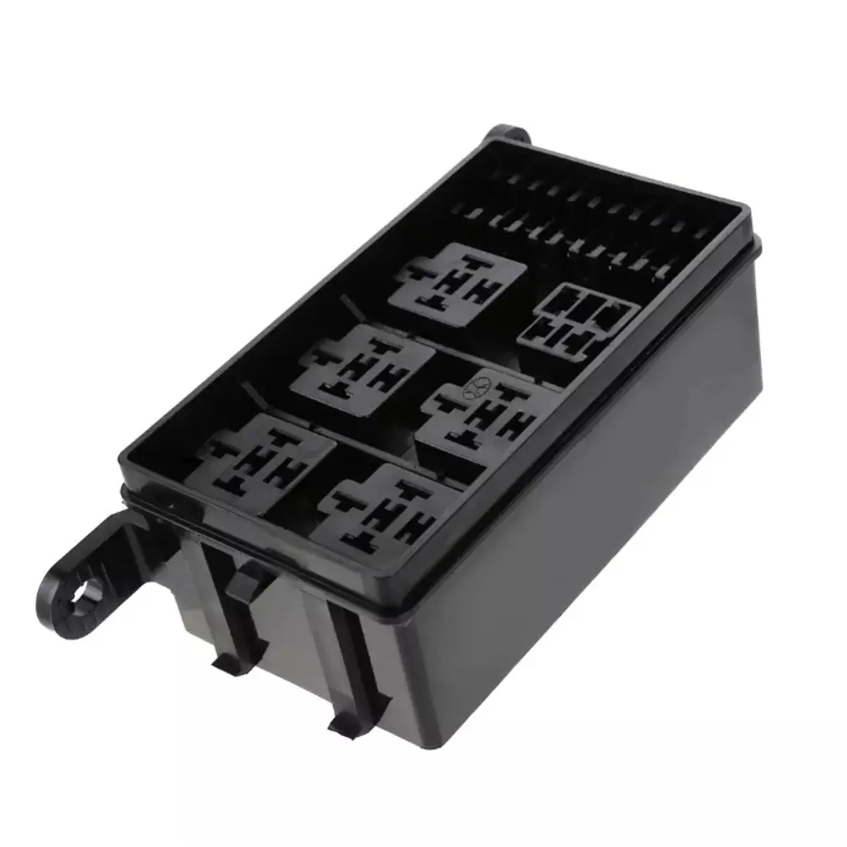 Caja de relay universal 12 ranuras con fusible , conectores