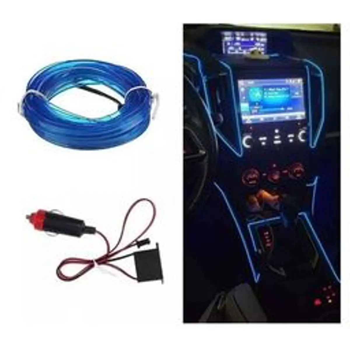 Luces interior de neon Azul 5 metros a cigarrera 12v