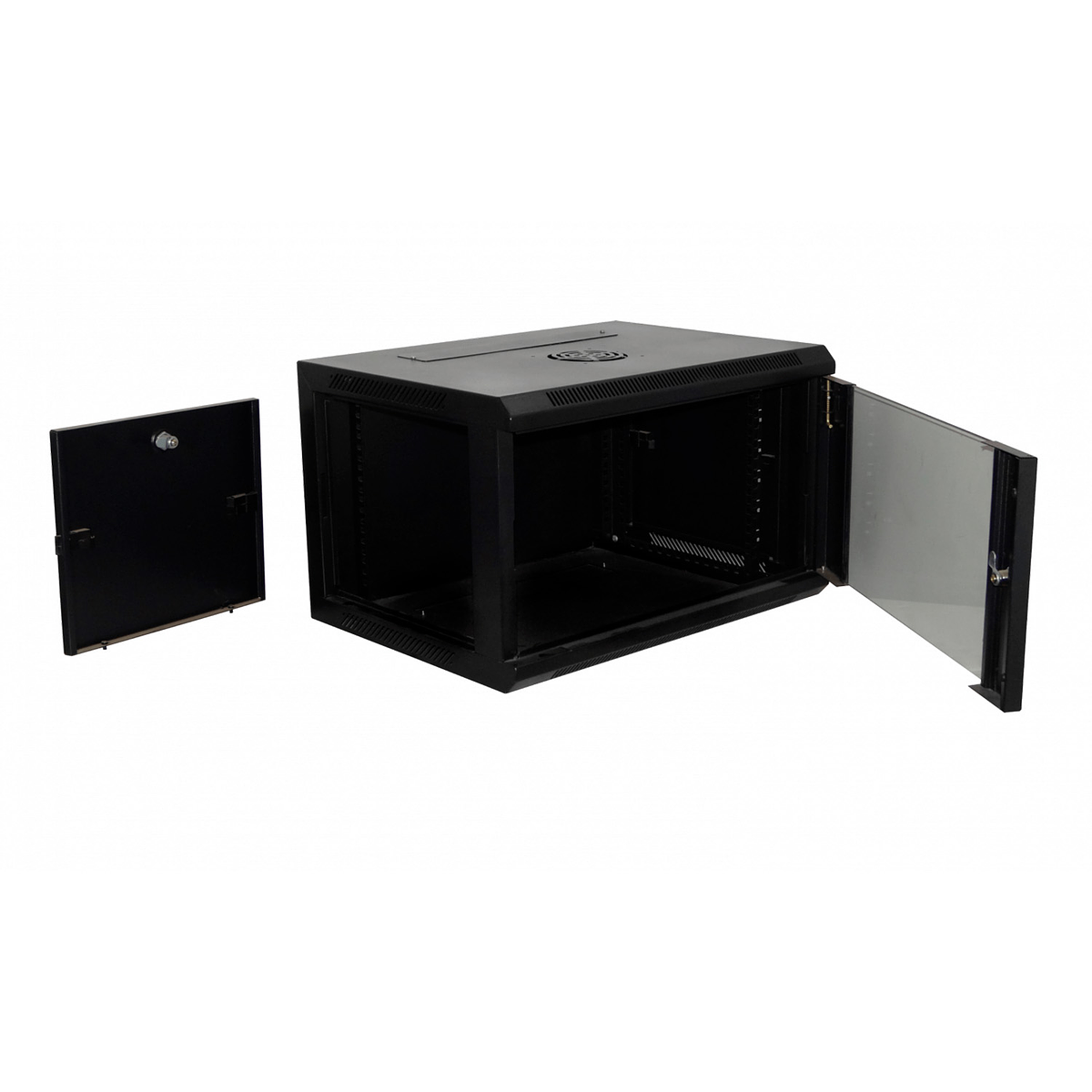 Rack Pared Negro 6U con chapa 45cm Fondo Linkmade