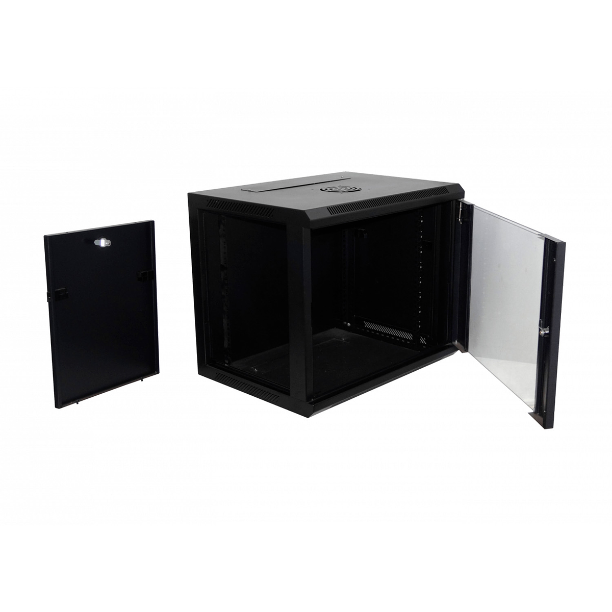 Rack Pared Negro 9U con chapa 45cm Fondo Linkmade