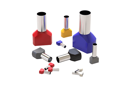 Terminal Ferrul Doble Aislado 10AWG 6mm 100 Unidades | Electromall