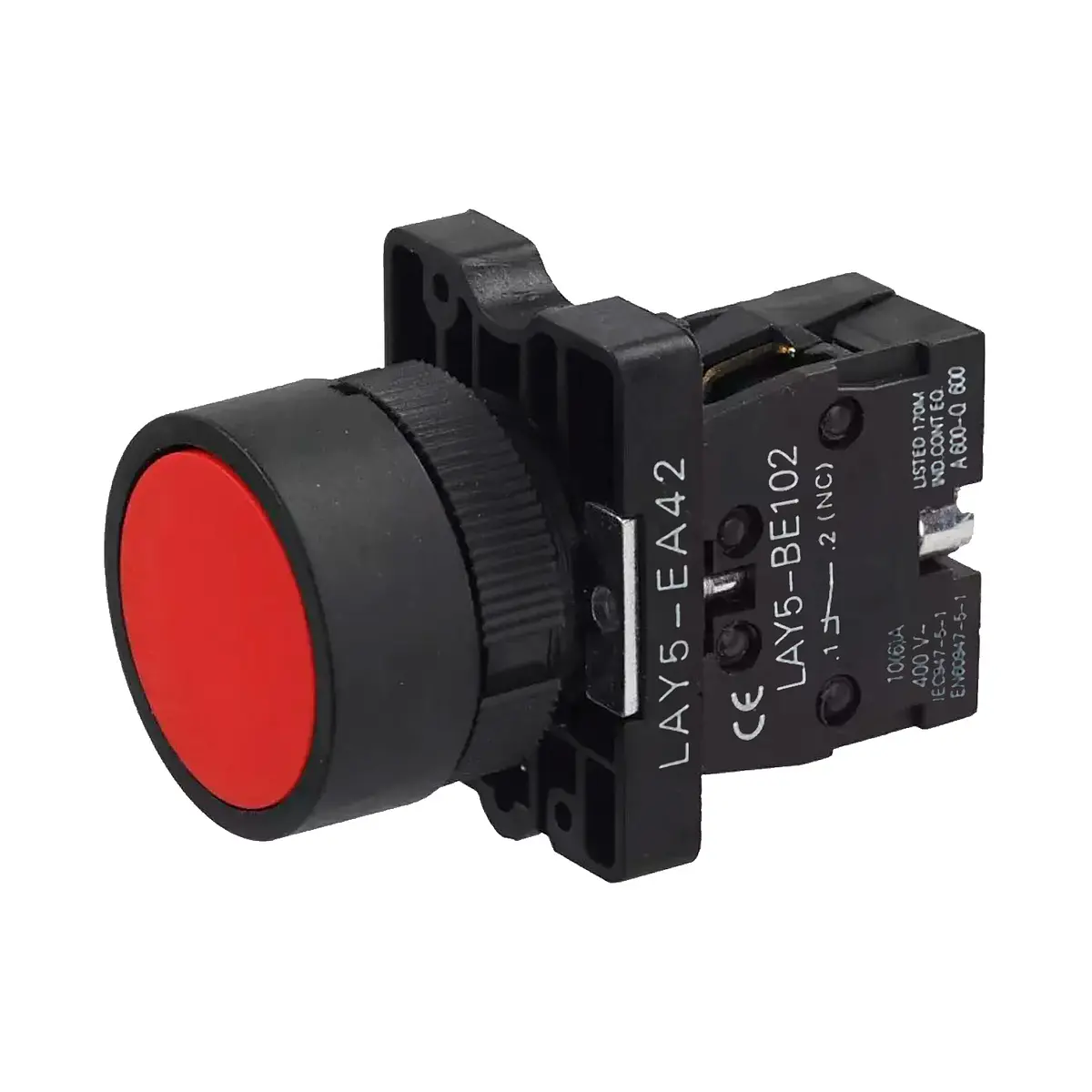 Pulsador Armado 1NC Rojo 22mm IP54 10A 660Vca 50Hz