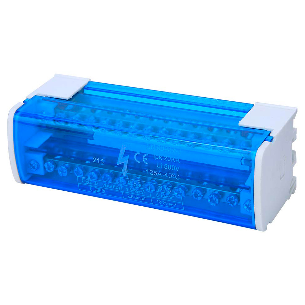 Repartidor Bipolar 15 Polos 125A a Riel DIN