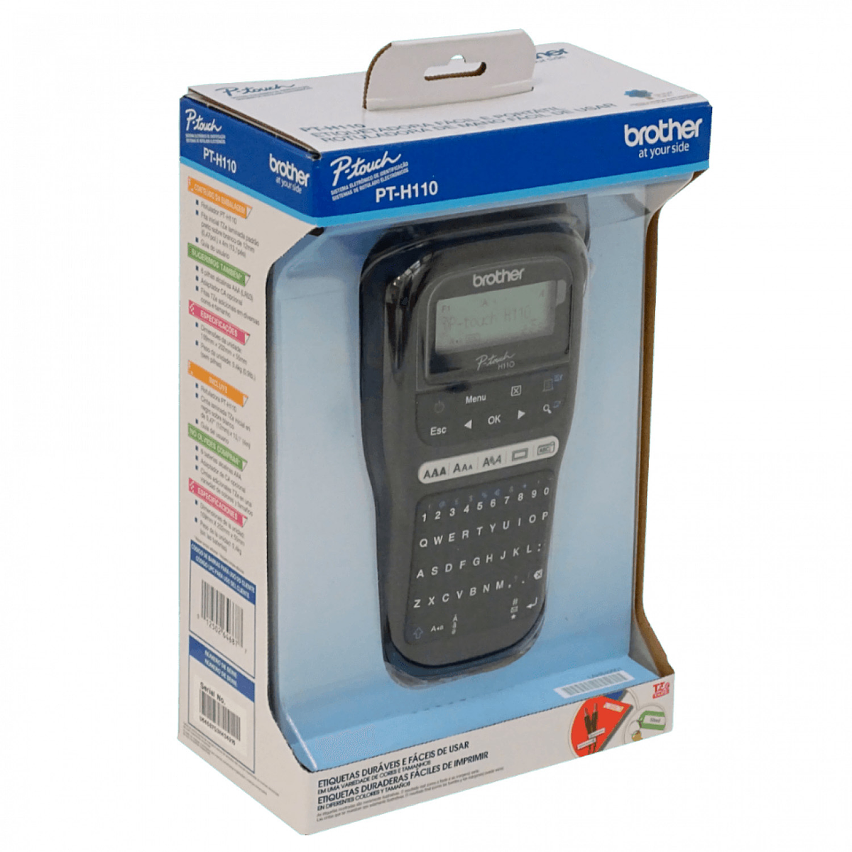 Rotuladora Brother PT-H110BK Qwerty Negro 3,5 a 12mm