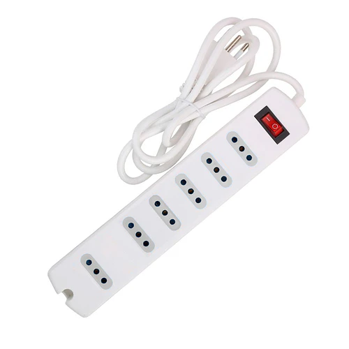 Alargador Multiple 6 Tomas Color Blanco 3 Metros