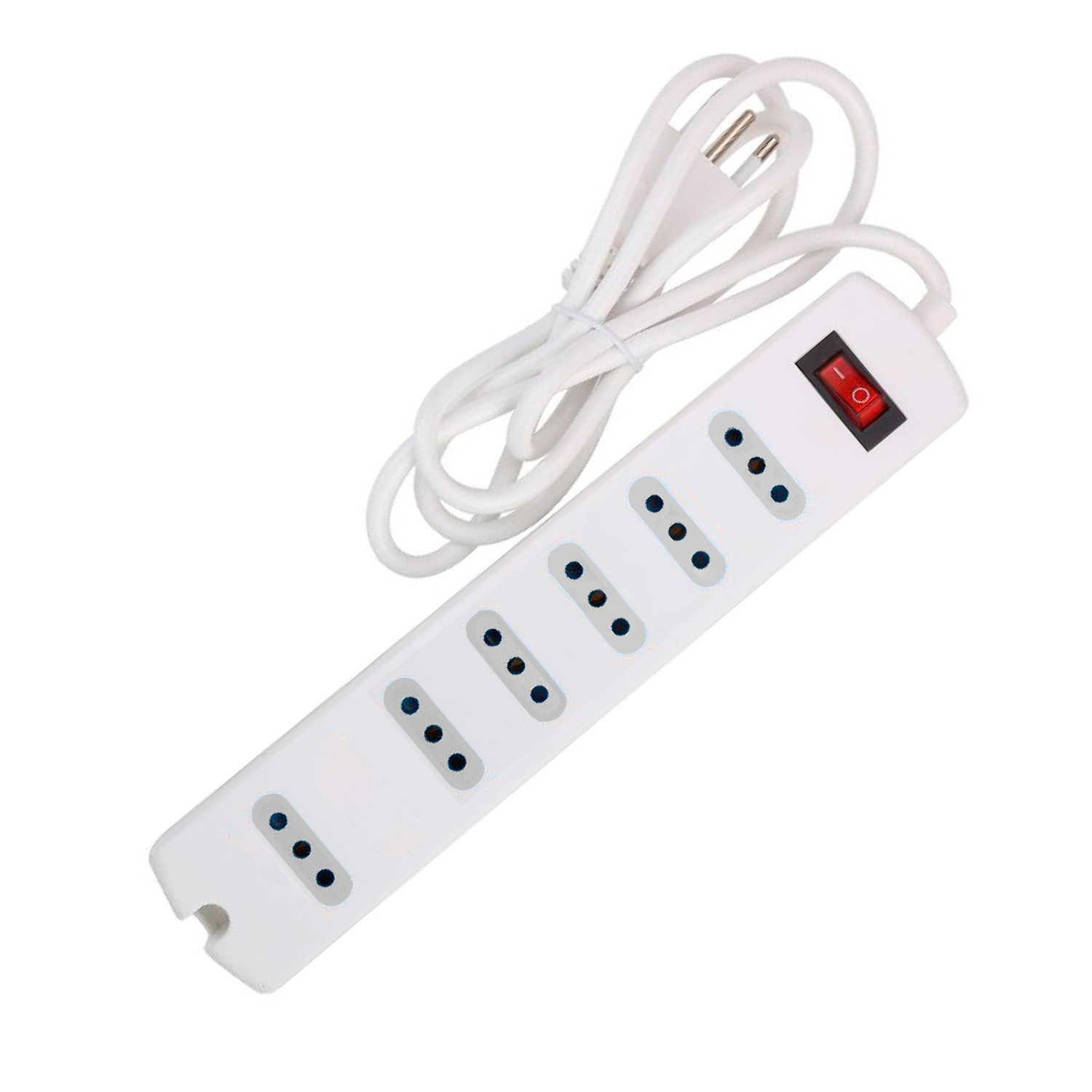 Alargador Multiple 6 Tomas Color Blanco 5 Metros