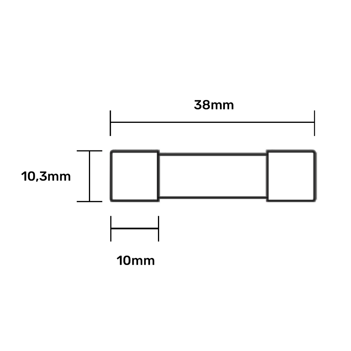 Pack 10 x Fusible Cerámico Cilíndrico 10x38 2A gG