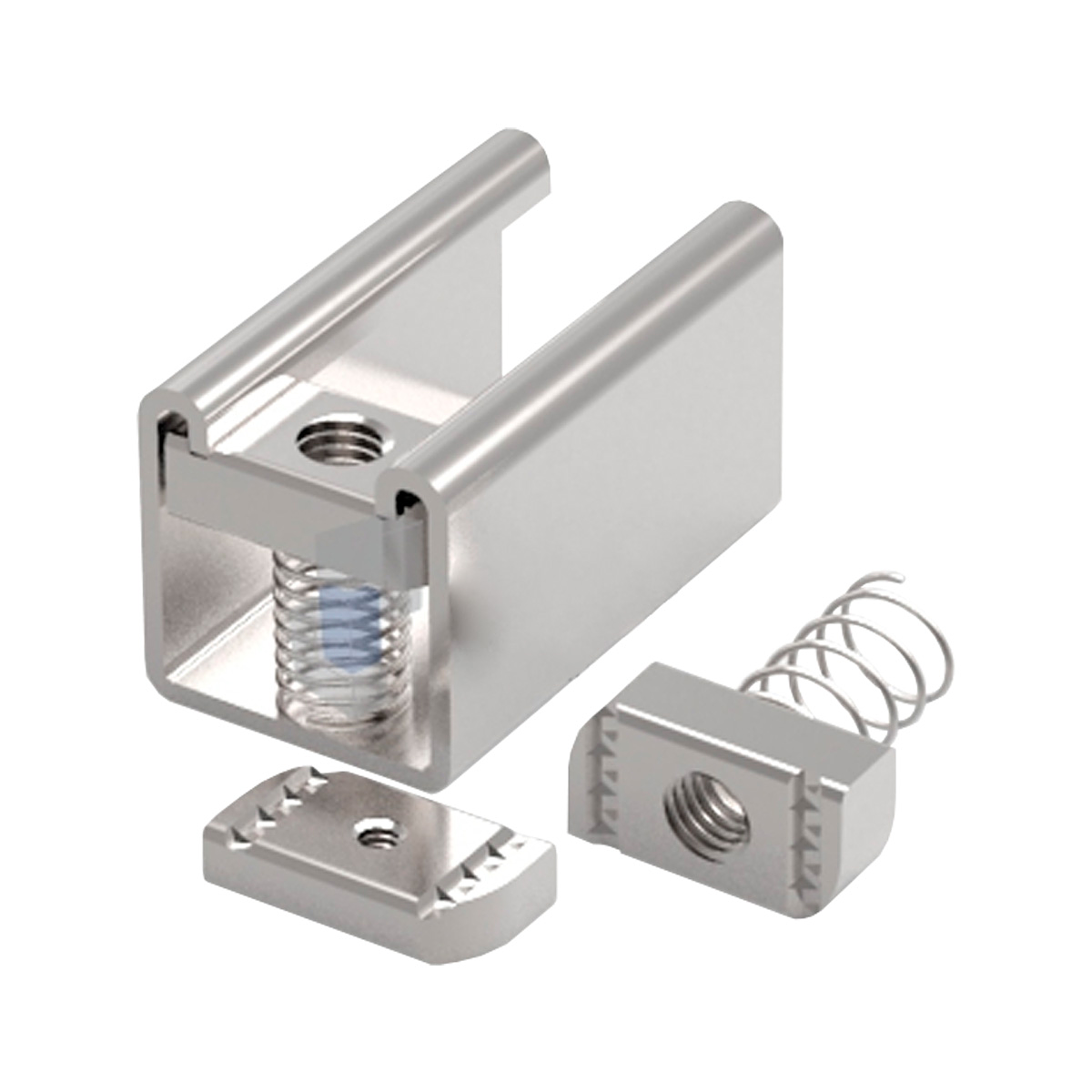 Tuerca Riel con Resorte 3/8 Electro Galvanizada 5 Unidades