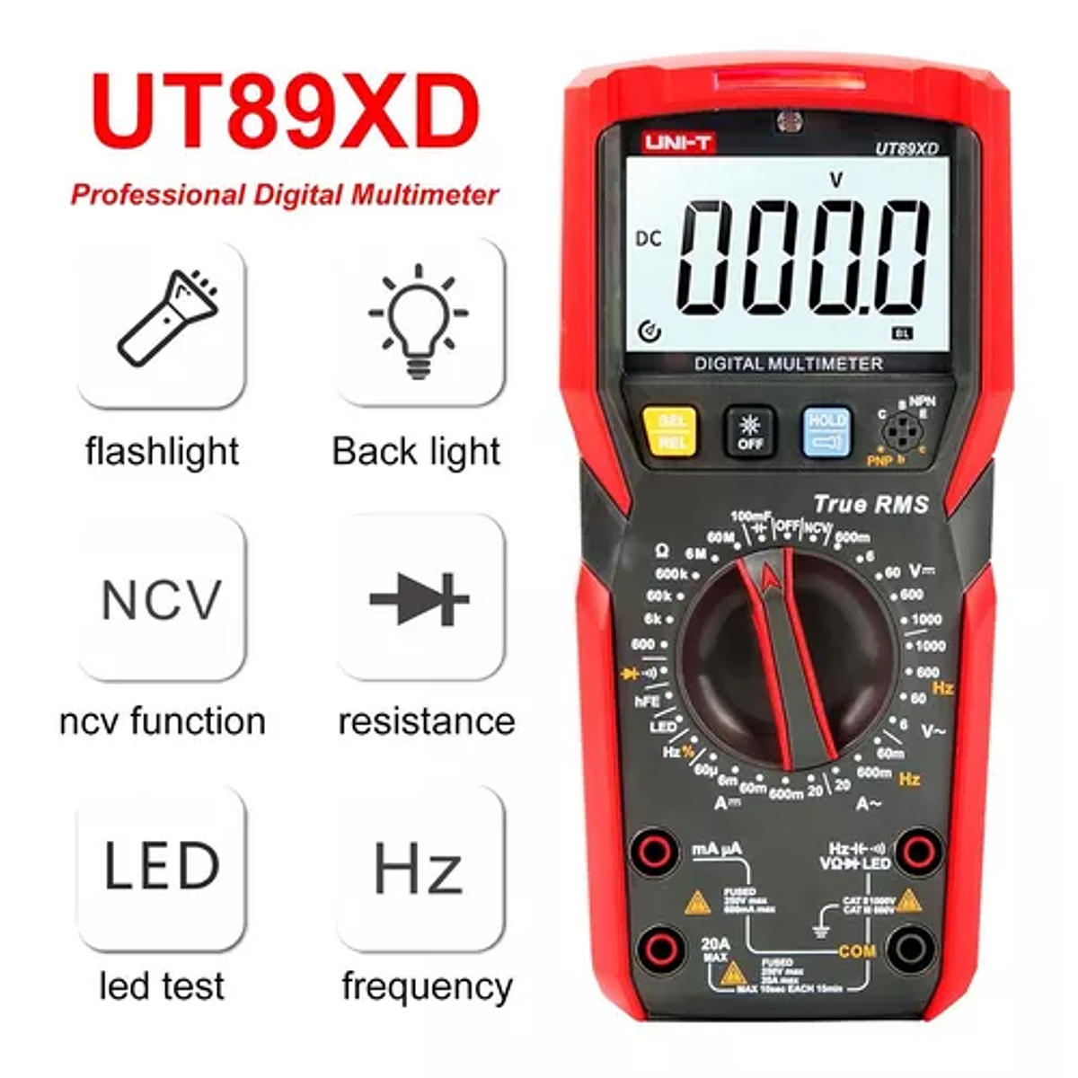 Multimetro True Rms Uni-t 89xd Ncv Temperatura Capacitancia