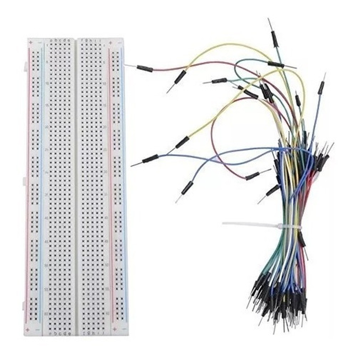 Kit Protoboard Grande 840 Puntos+ 65 Cables Jumpers Puentes