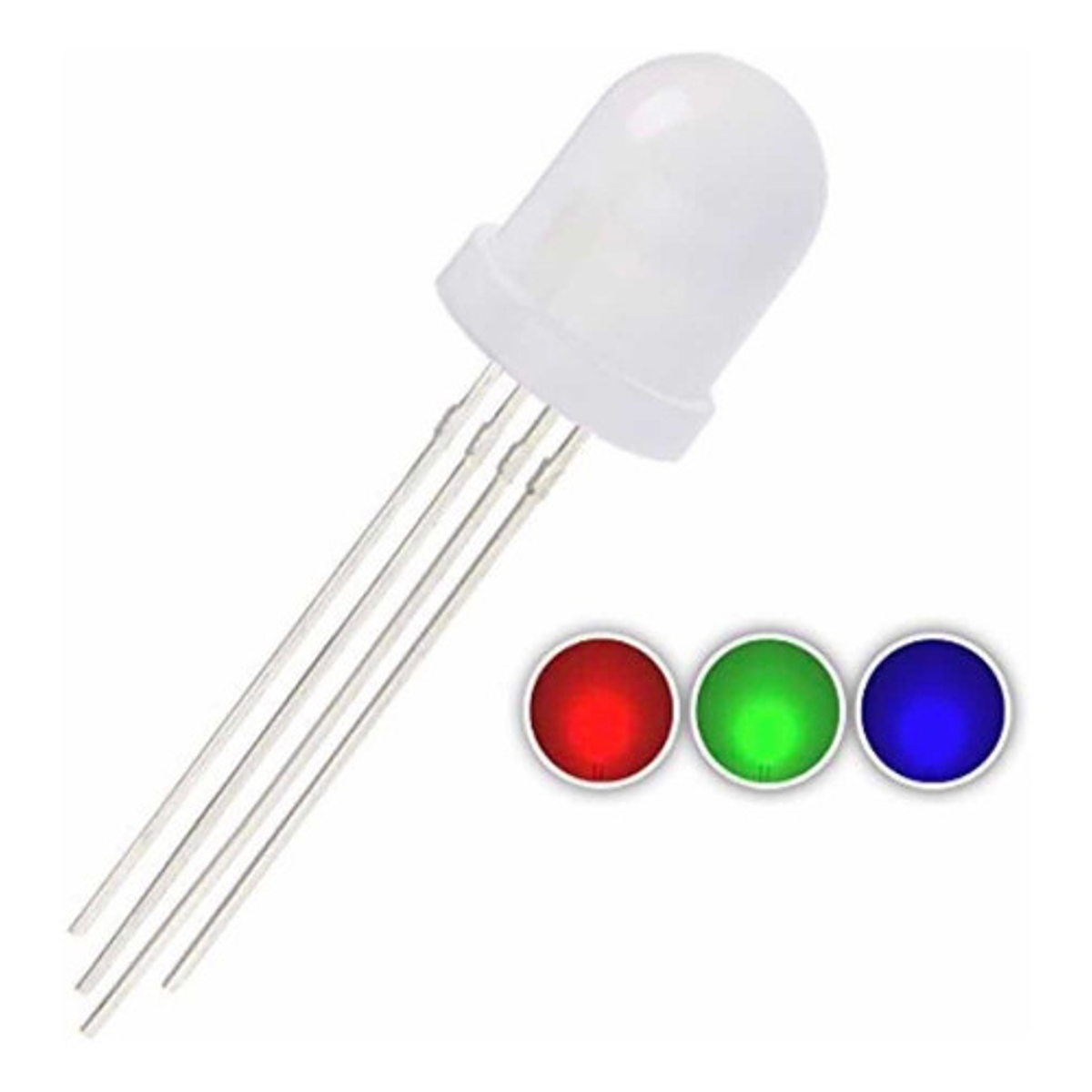 Led Rgb 5mm Ánodo / Cátodo Verde Azul Rojo