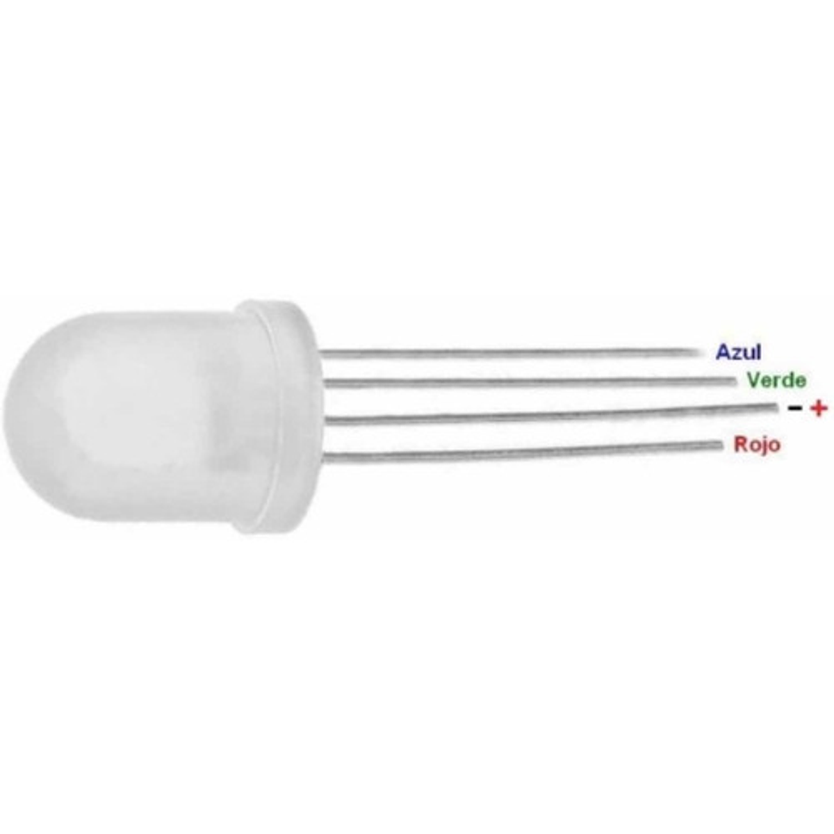 Led Rgb 5mm Ánodo / Cátodo Verde Azul Rojo