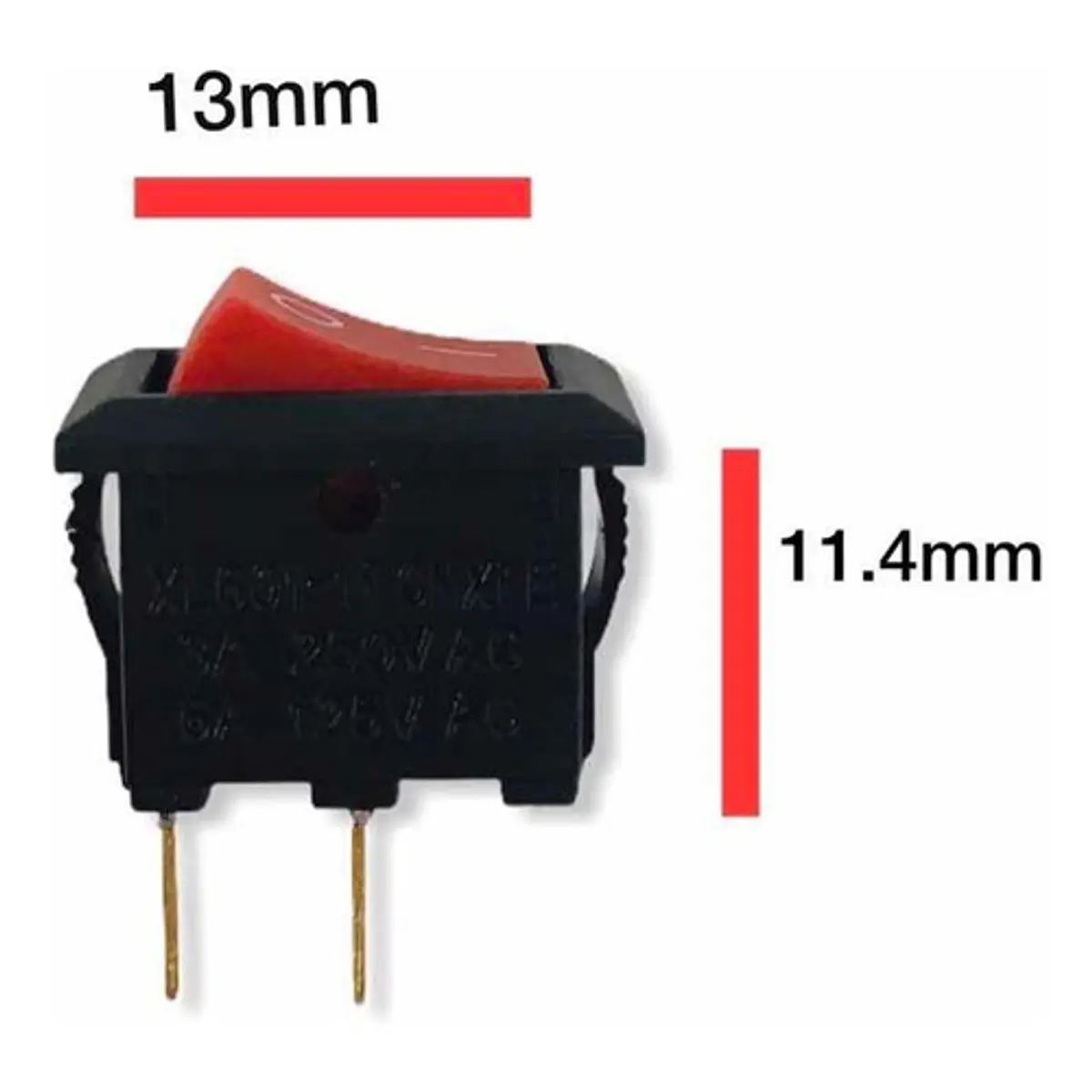 Mini Interruptor Switch Negro Rojo On Off Hasta 250v