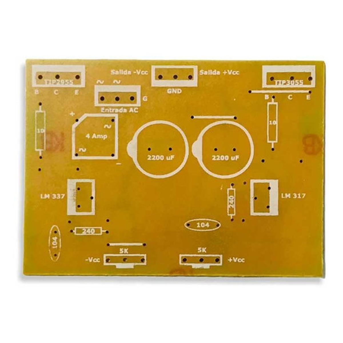 Baquela Pcb Fuente Regulable Positivo Y Negativo Proyecto
