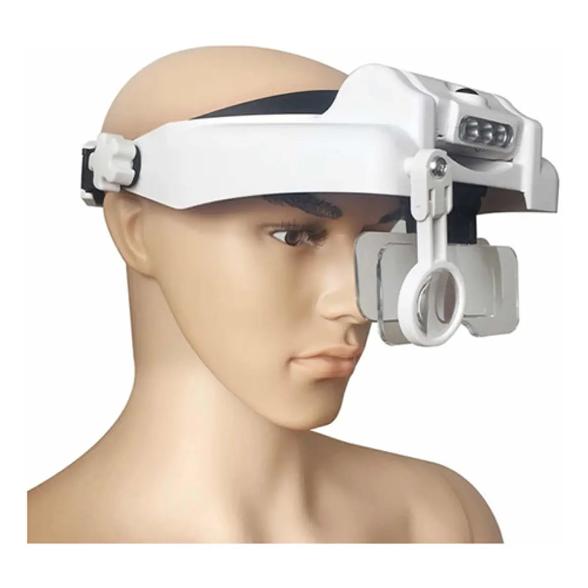 Gafas Lupa Visera Diadema Súper Aumento 3 Led 5 Lentes
