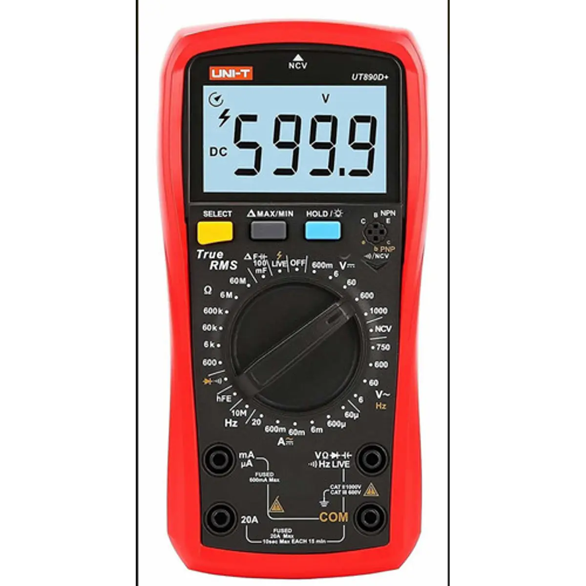 Multimetro True Rms Uni-t Ut890d+ Función Ncv Live