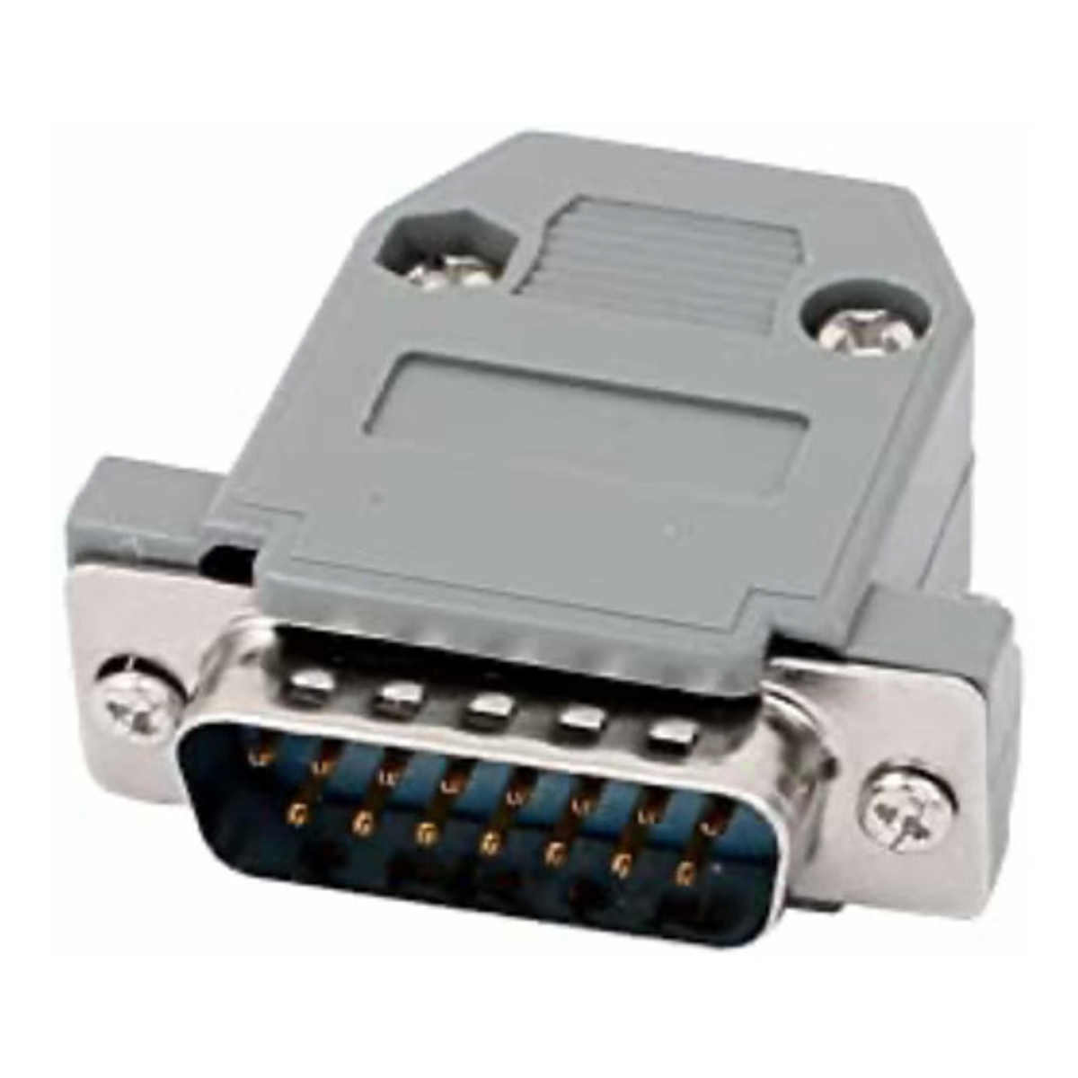 Conector Db15 Macho 2 Hileras 15 Pines Azul Con Carcasa