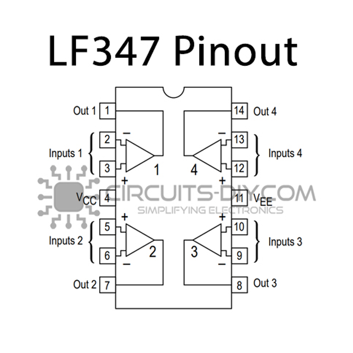 Amplificador operacional Lf 347 lf347