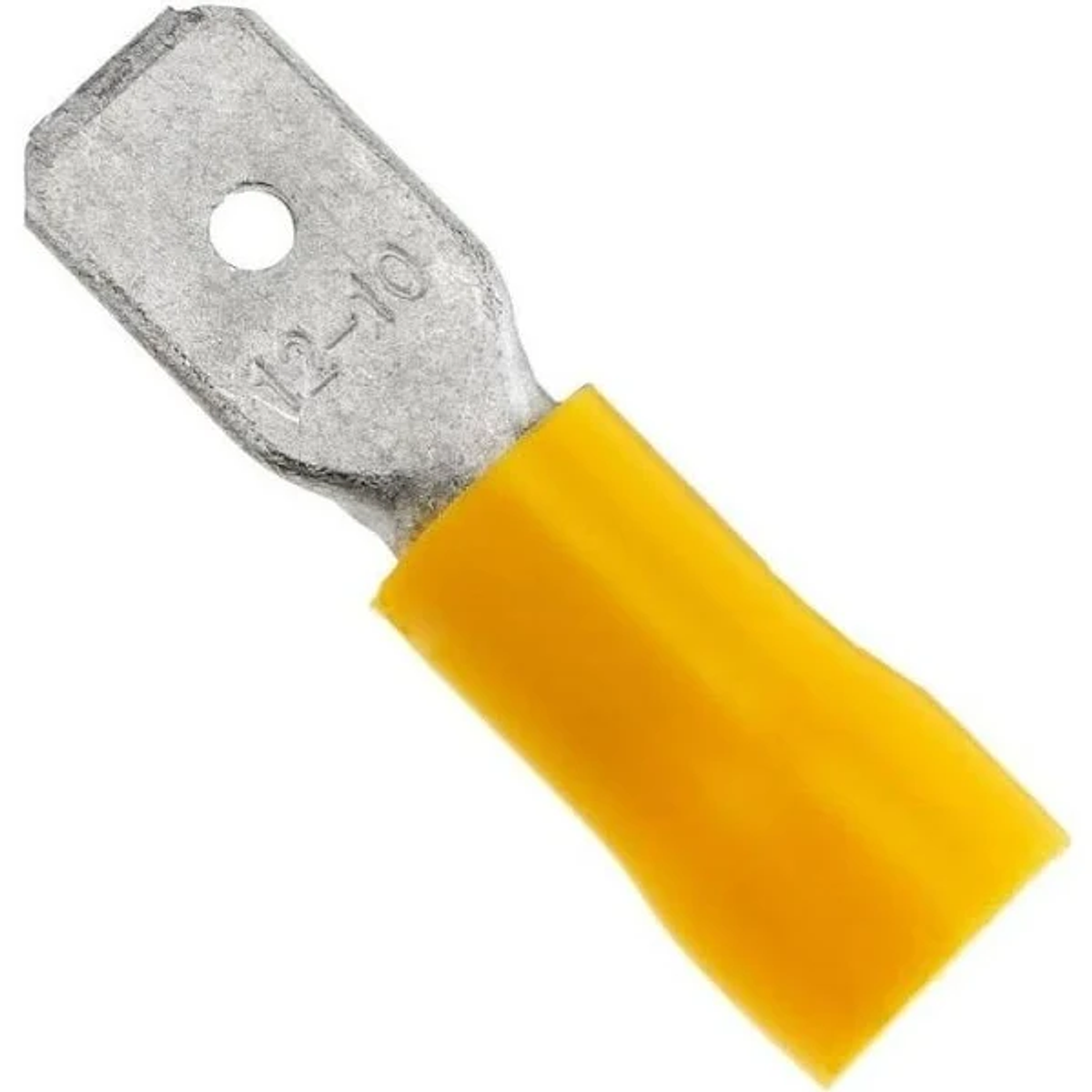 Terminal faston macho aislada amarilla 6.3 mm