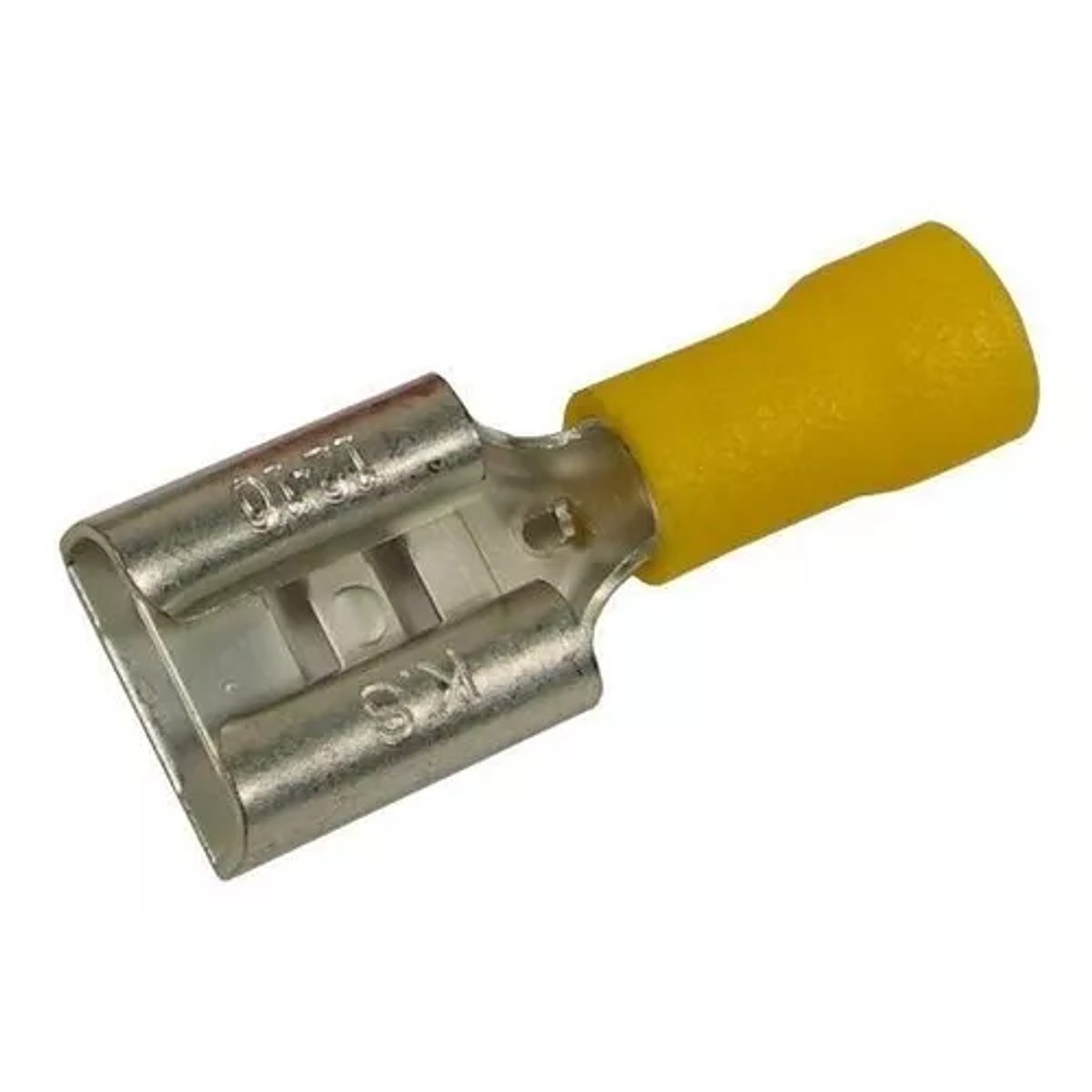 Terminal faston hembra aislada amarilla 6.3 mm