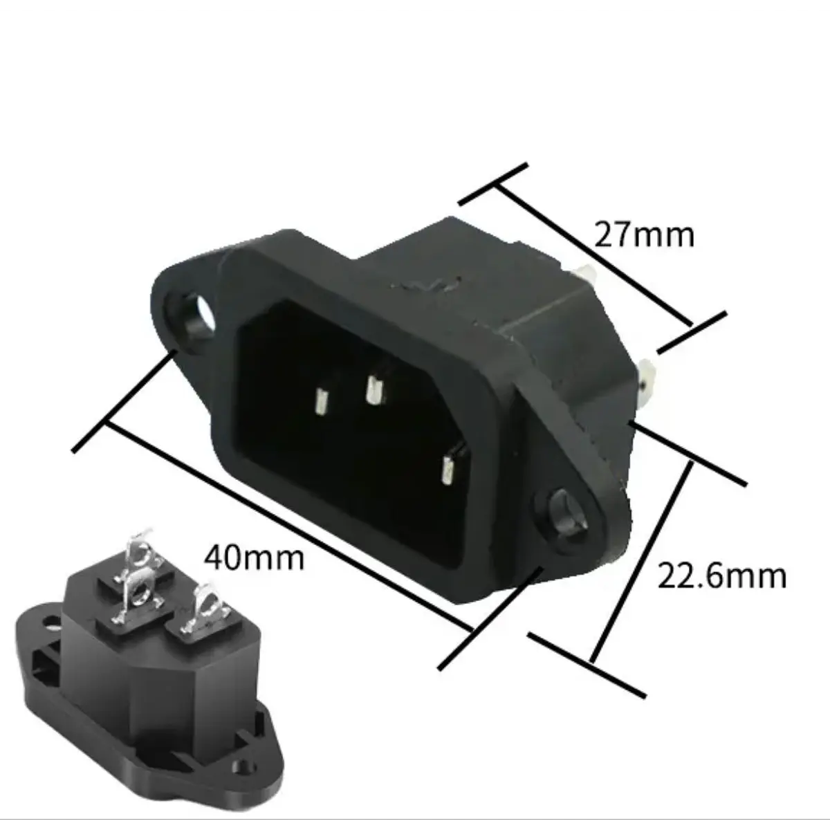 3 Unidades Conector Iec Jack De Poder Para Chasis