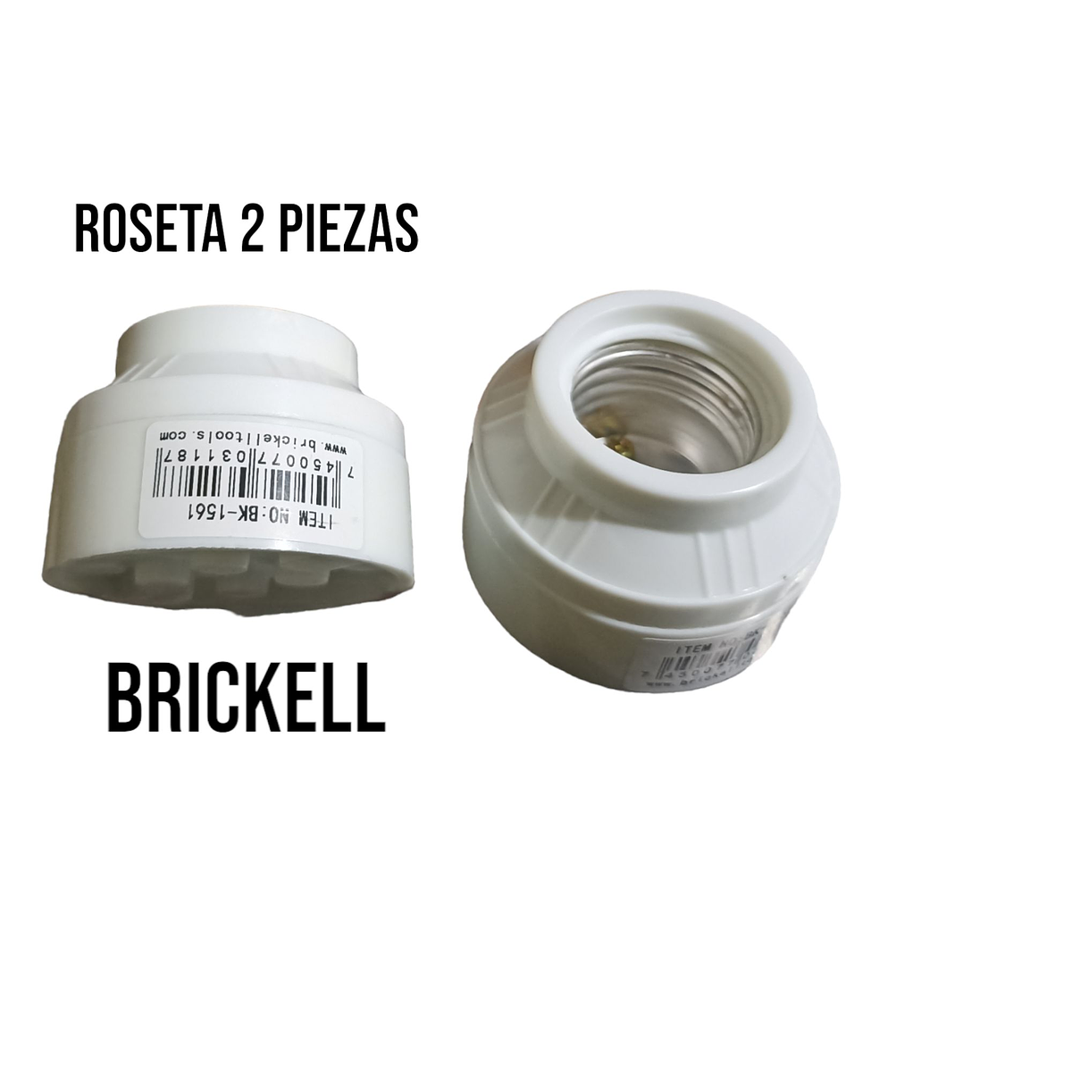 Roseta Plastica E27 de 2 piezas