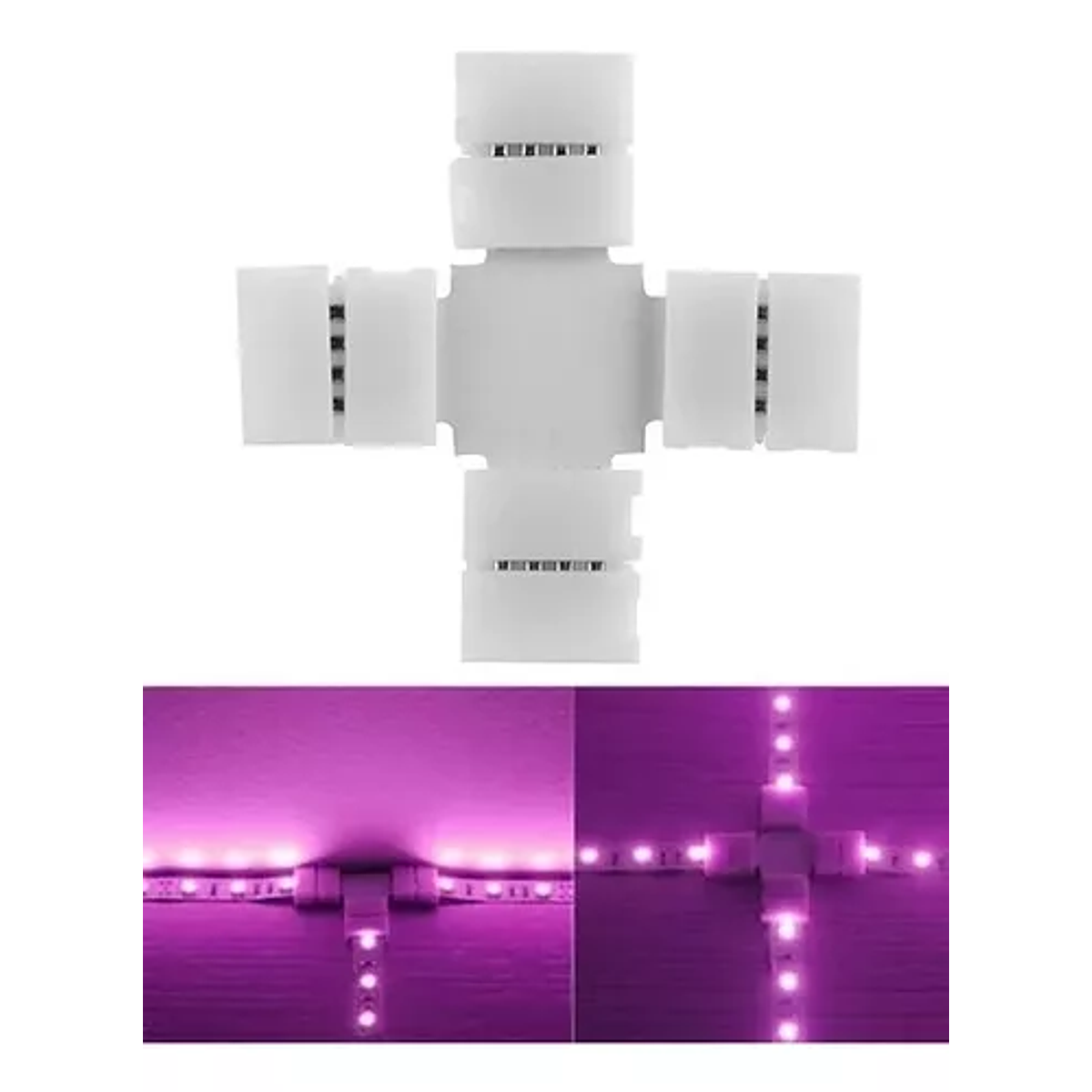 Conector Unión Rgb + Cinta Led Conector Presión