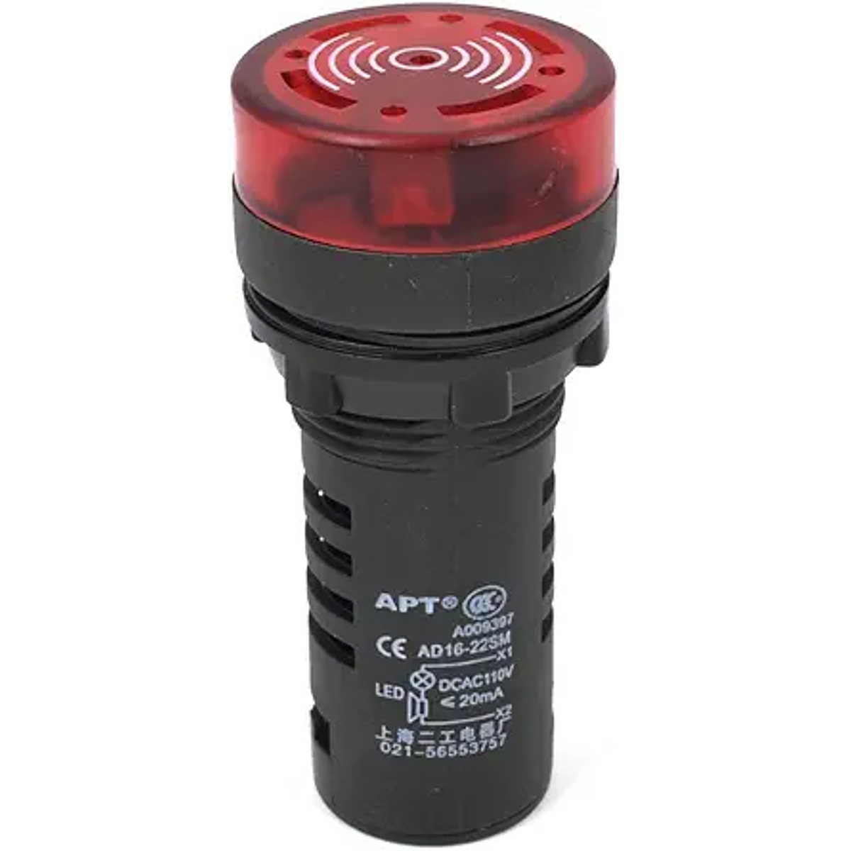 Buzzer Zumbador Luminoso Sonoro 110v Ac Rojo Industrial