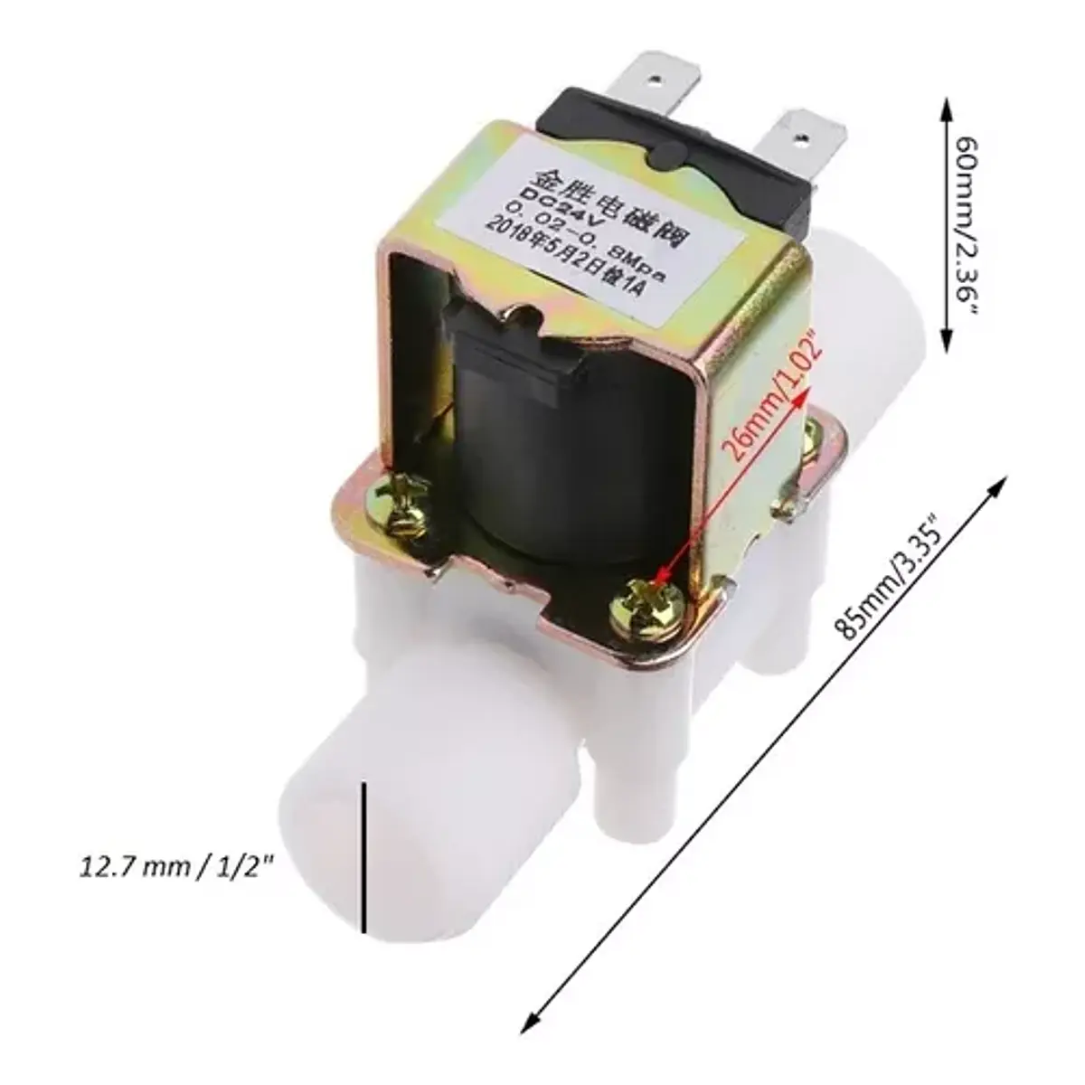 Electroválvula Solenoide ½ 12v alta Presión