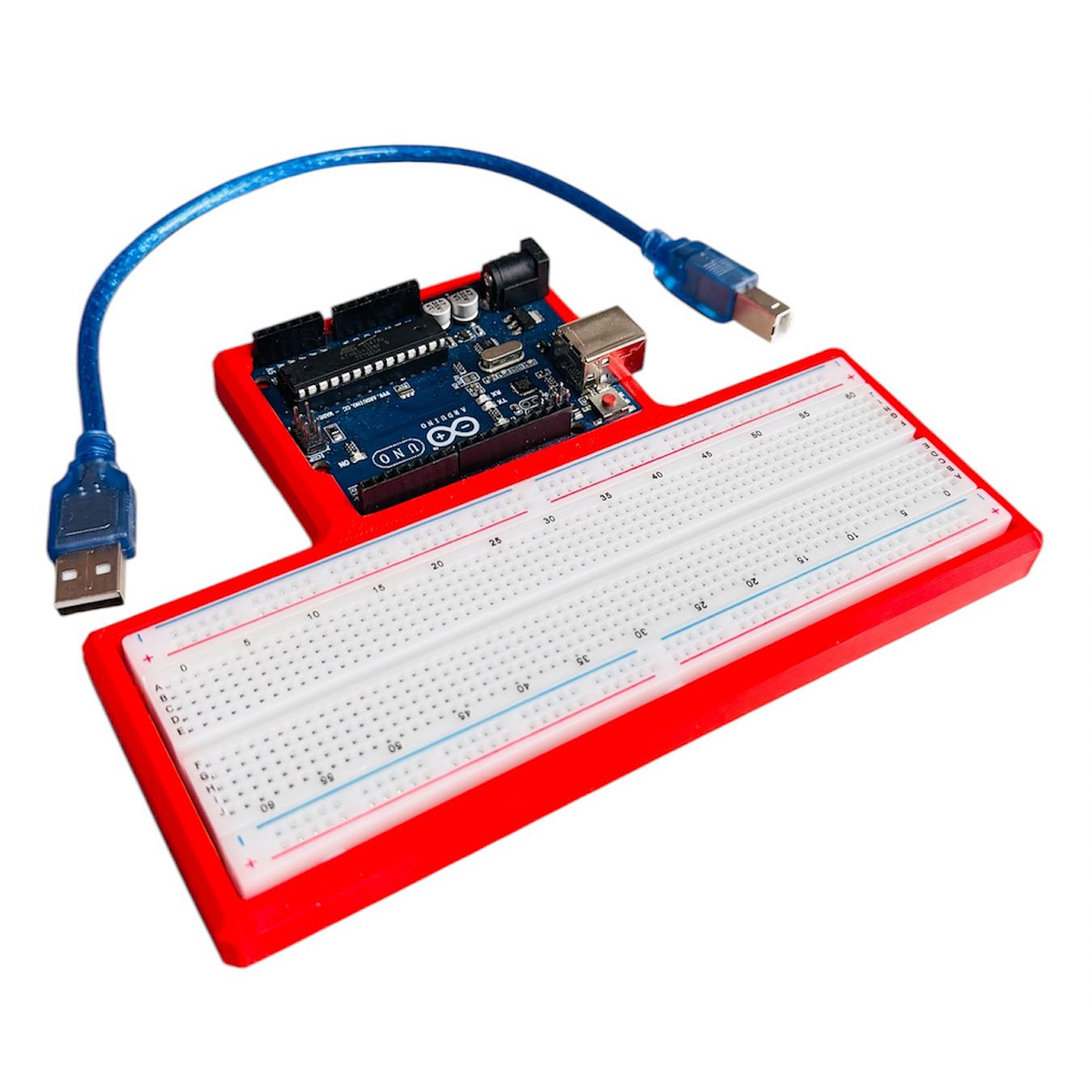 Kit arduio Uno R3 con protoboard y soporte