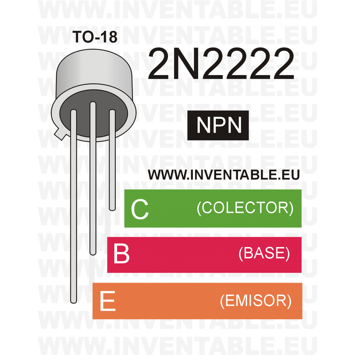 Transistor 2n2222 metalico