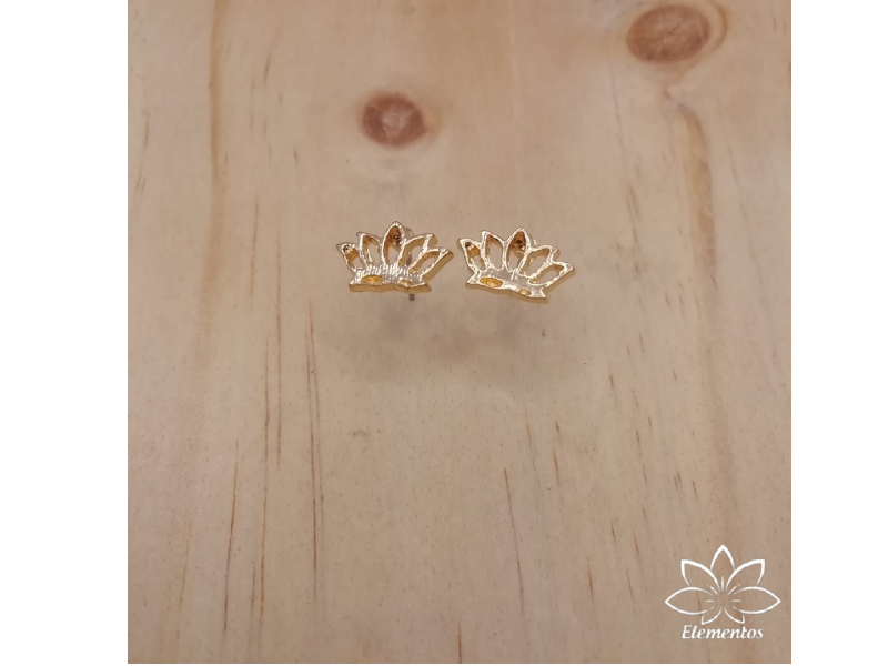 Aros flor de loto dorada